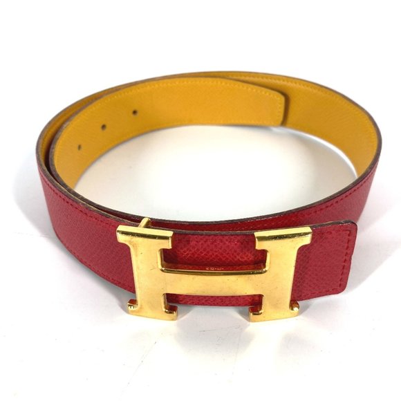 Hermes | Accessories | Hermes Reversible Constance Belt Red Yellow ...